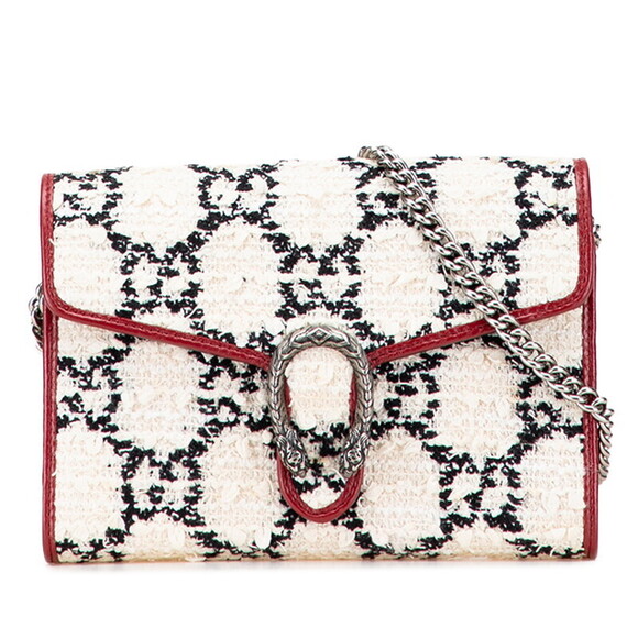 Gucci | Bags | Gucci Gg Dionysus Chain Shoulder Bag Wallet White Red ...
